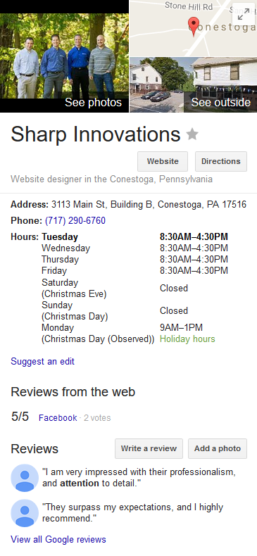 How To Update Your Business Listing Holiday Hours | Sharp Innovations ...